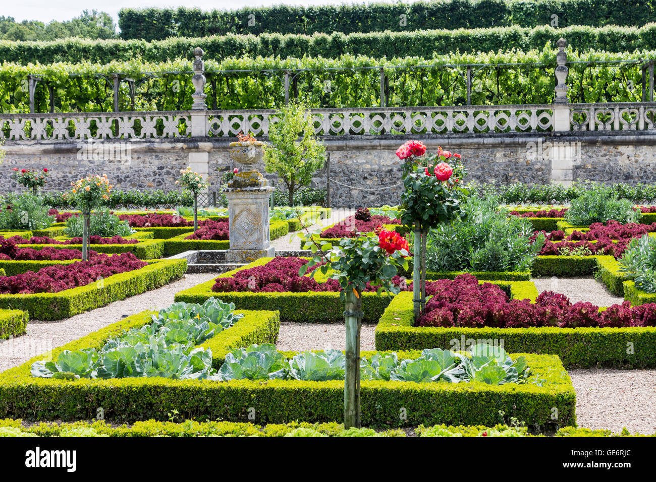 Chateau Villandry Gardens Loire Valley France Stock Photo - Alamy