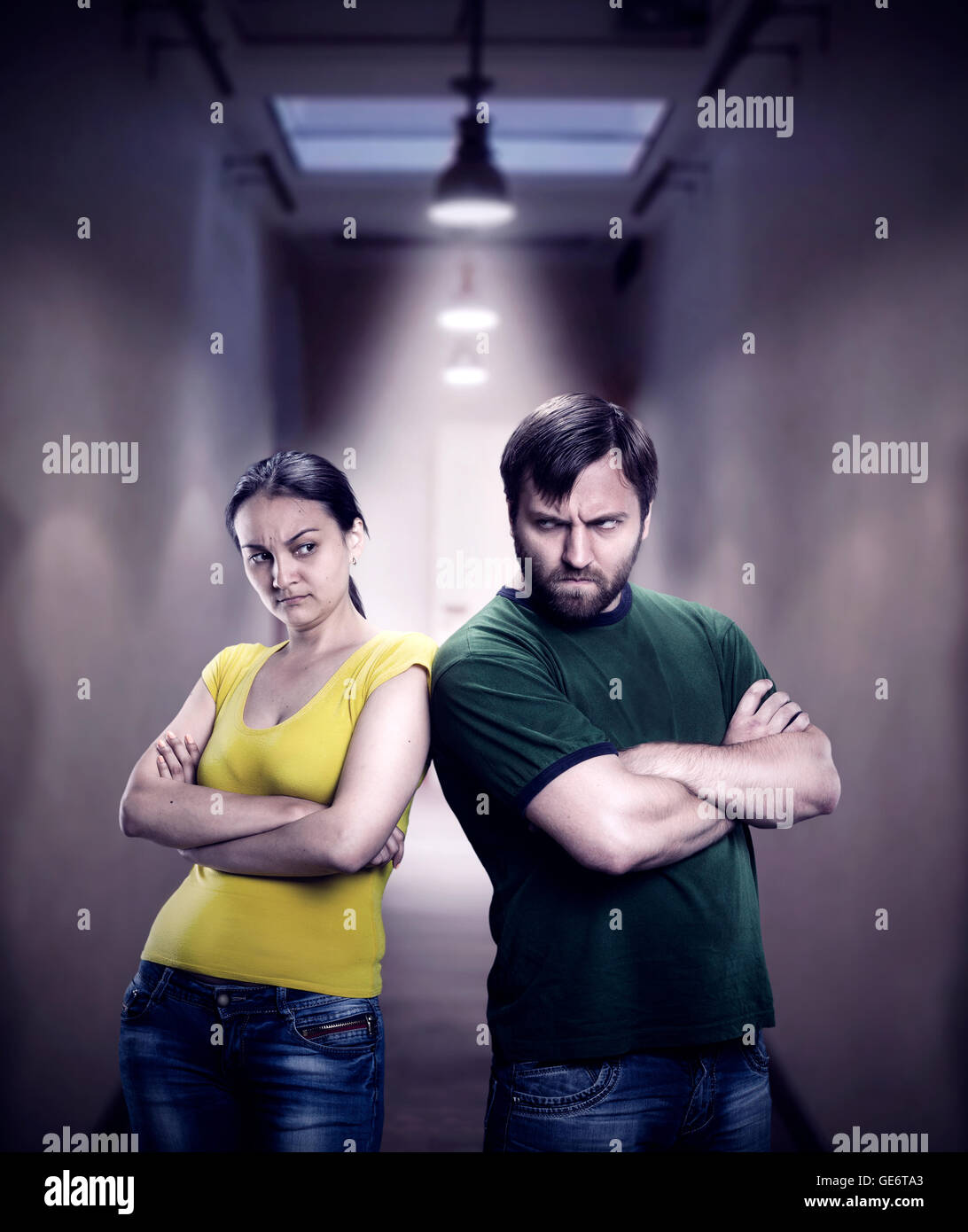 Man and woman frowned Stock Photo - Alamy