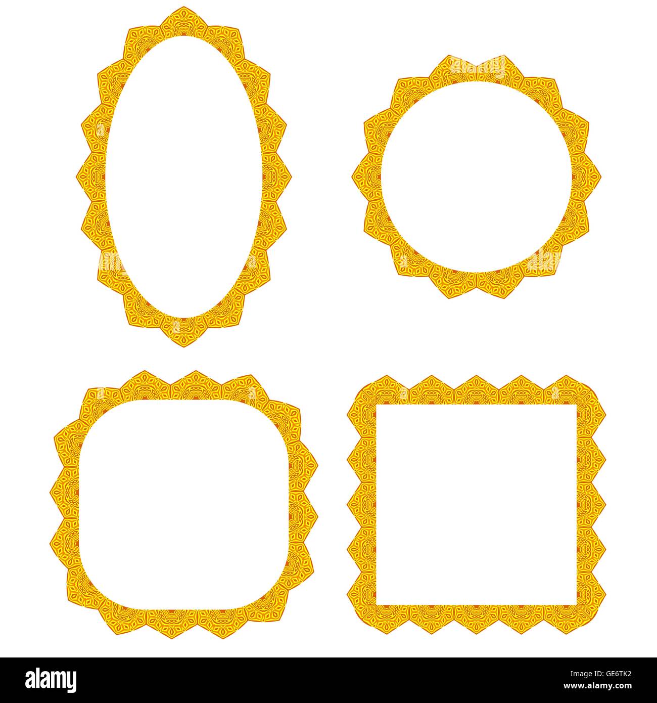 Set of Different Yellow Frames Stock Vector Image & Art - Alamy
