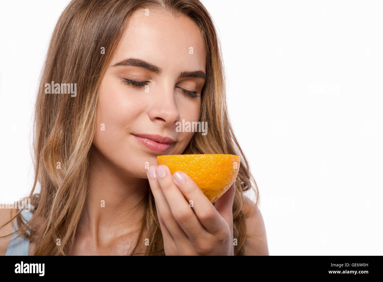 Smell orange woman hi-res stock photography and images - Alamy