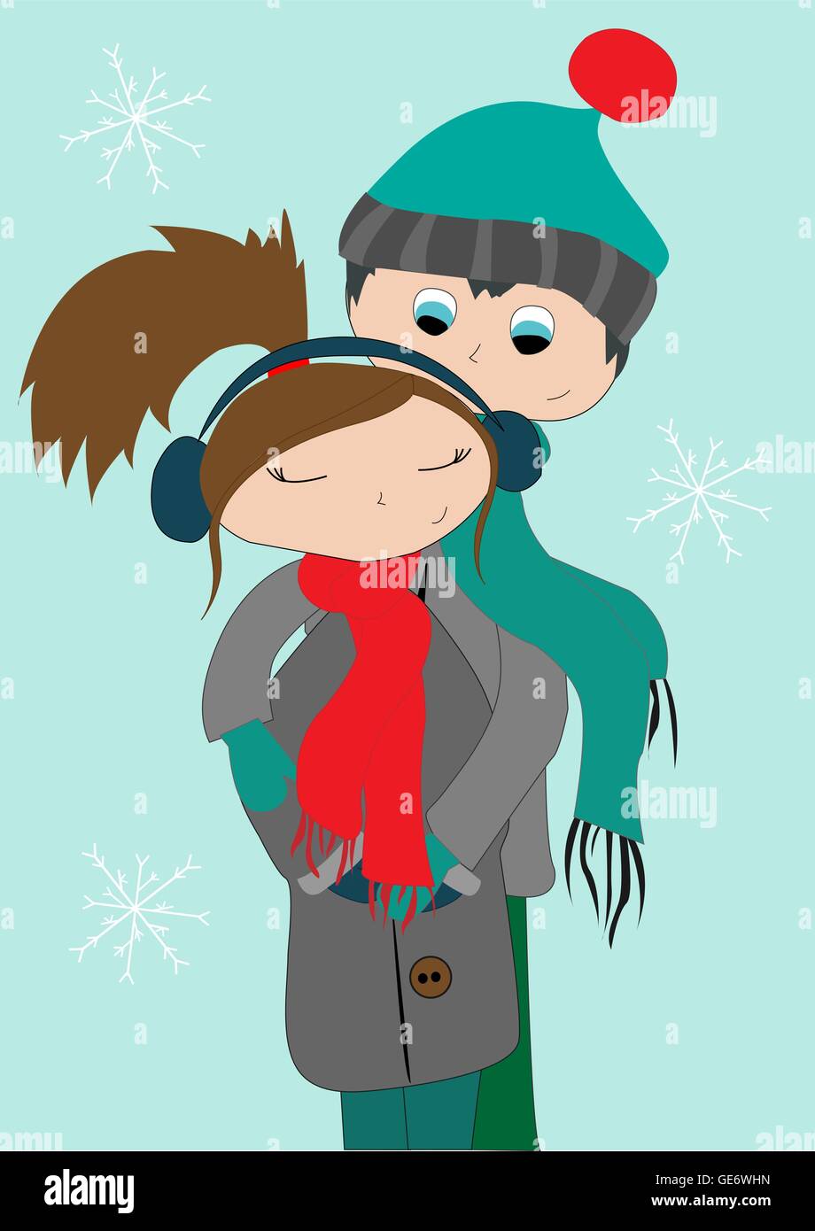 Cold woman hugging Stock Vector Images - Alamy