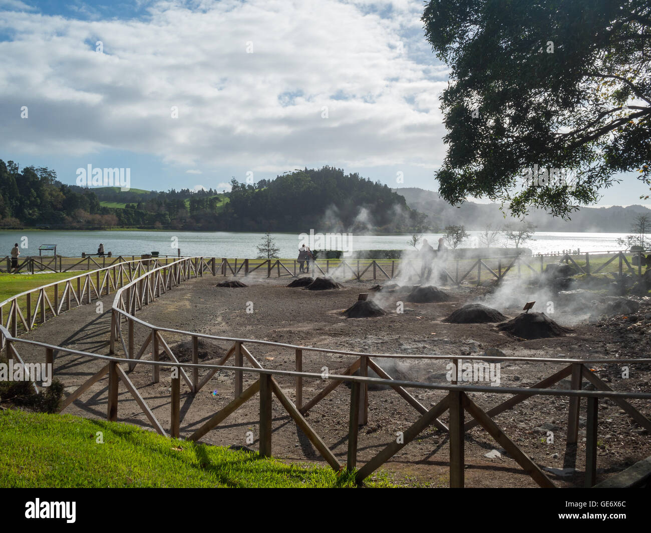 Cooking food in Furnas geothermal ground Stock Photo - Alamy