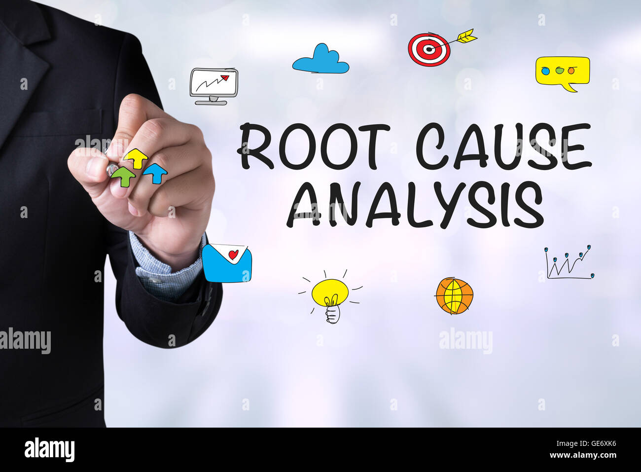 Root cause analysis businessman drawing hi-res stock photography and ...