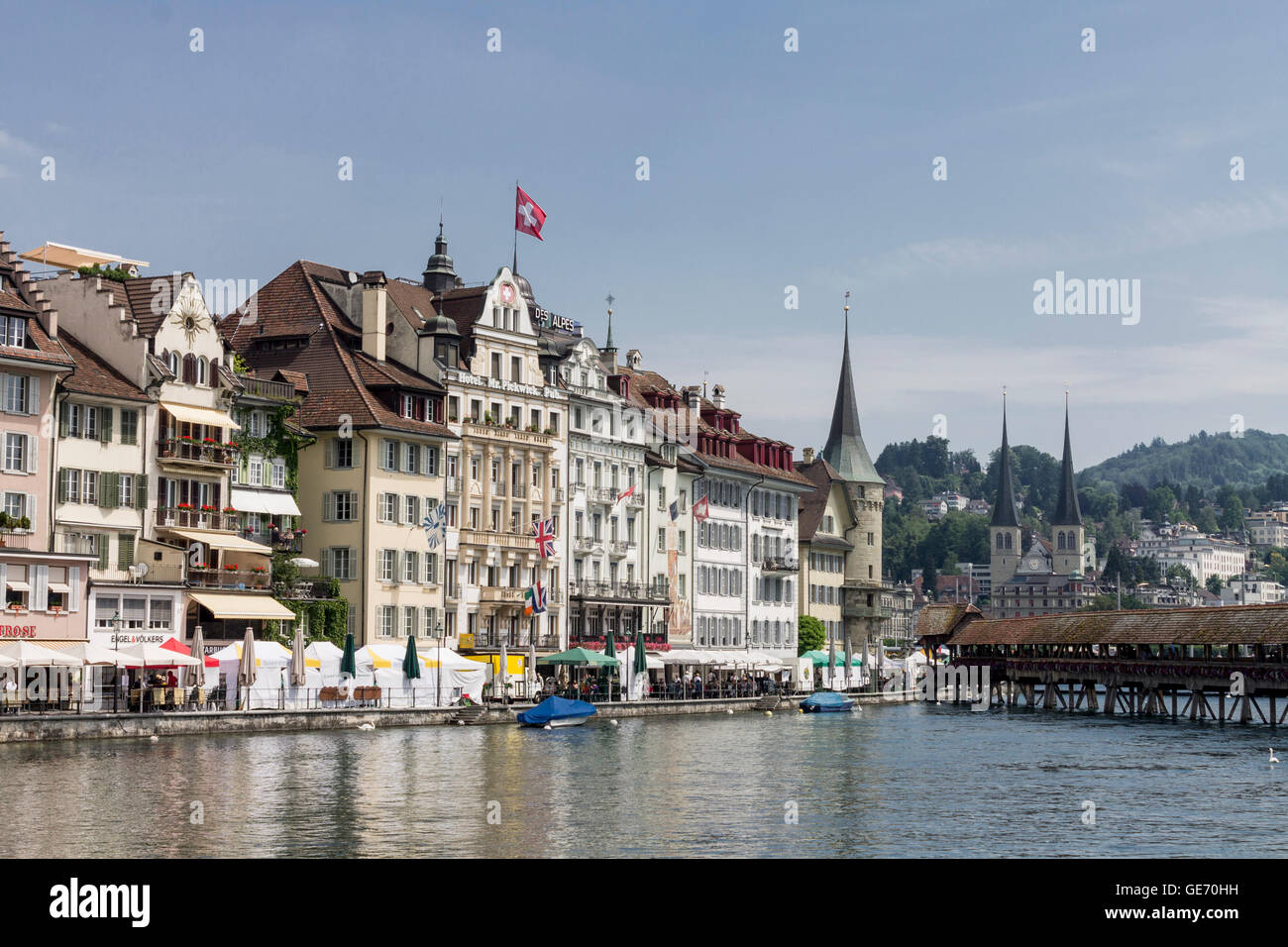 Historical Buildings Reuss River Lucerne, Switzerland Stock Photo - Alamy