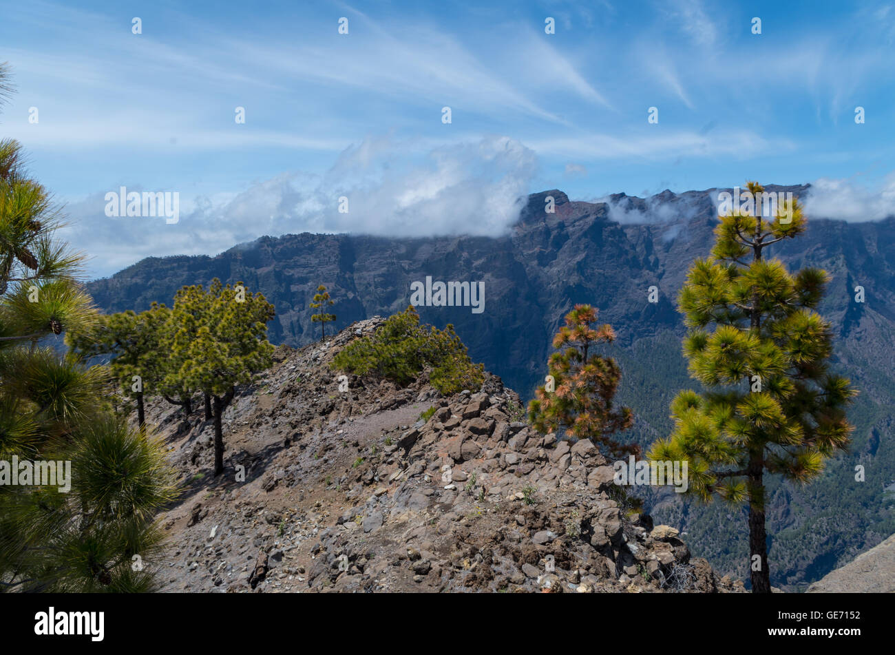 National Park Caldera de Taburiente on the island La Palma, Canary ...