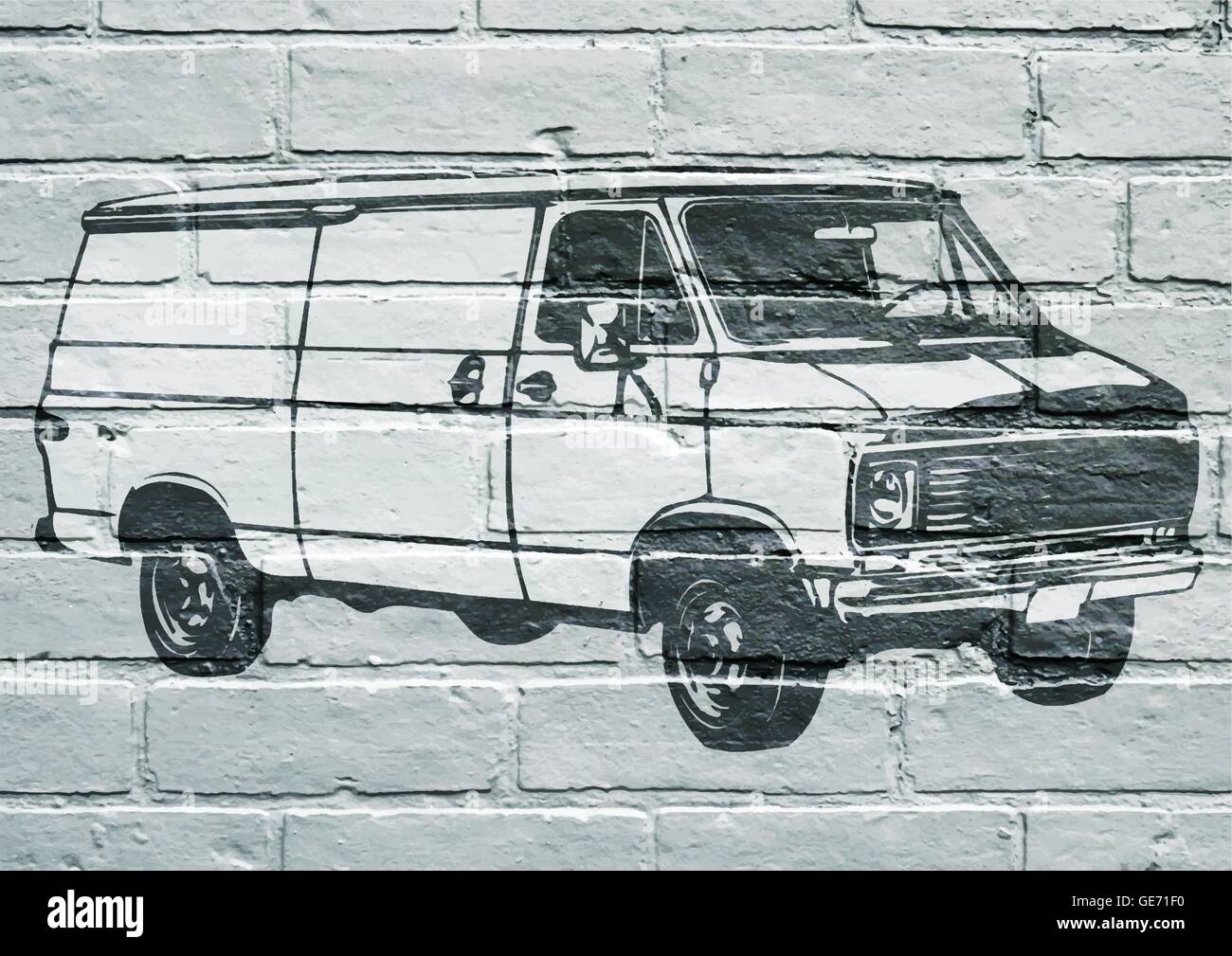 Urban art, van on wall Stock Vector Image & Art - Alamy