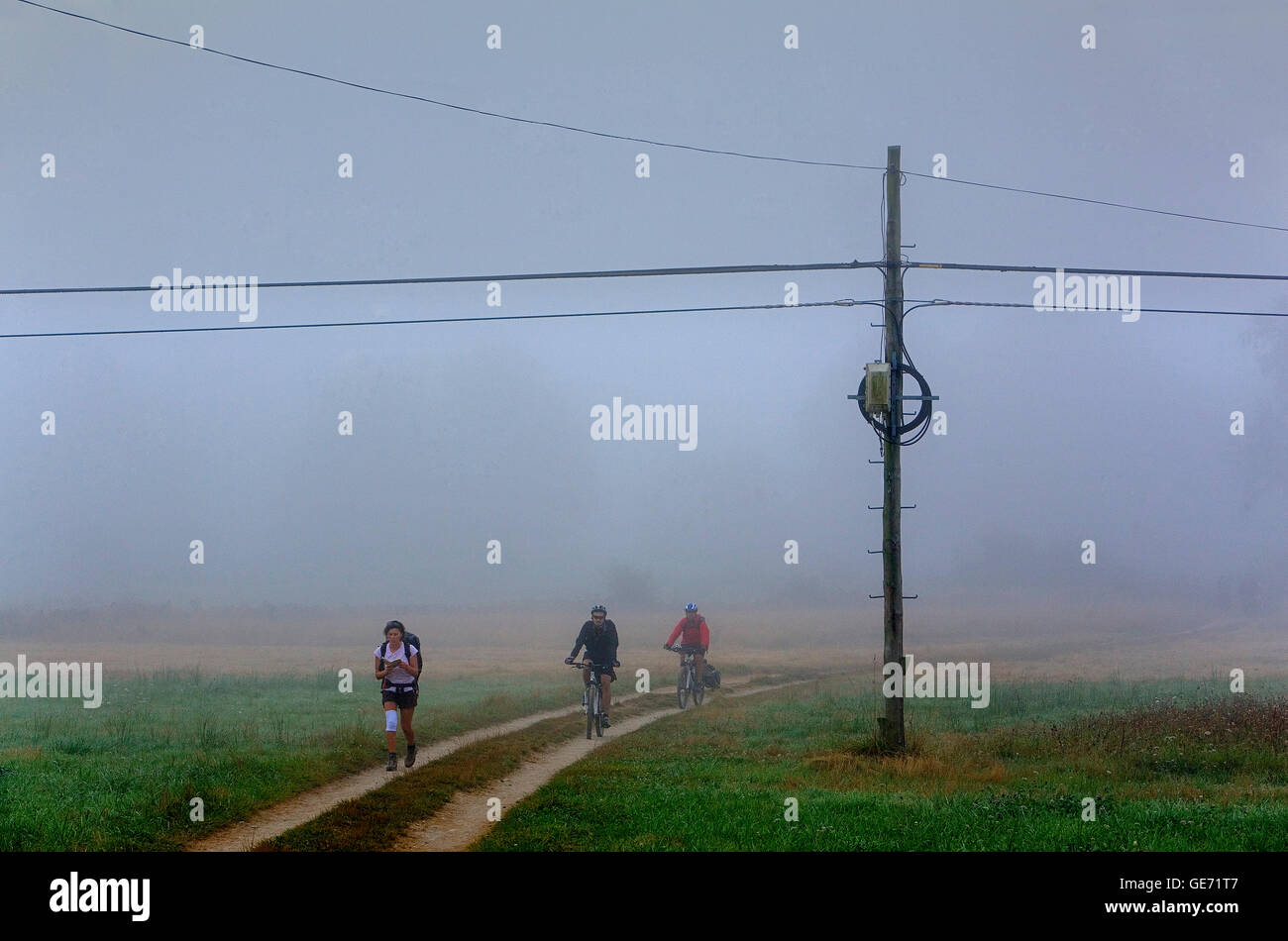 Pilgrims riding bicycles hi-res stock photography and images - Alamy