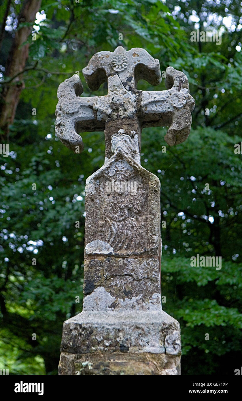 stone cross. Roncesvalles-Orreaga. Navarra.Spain. Camino de Santiago ...