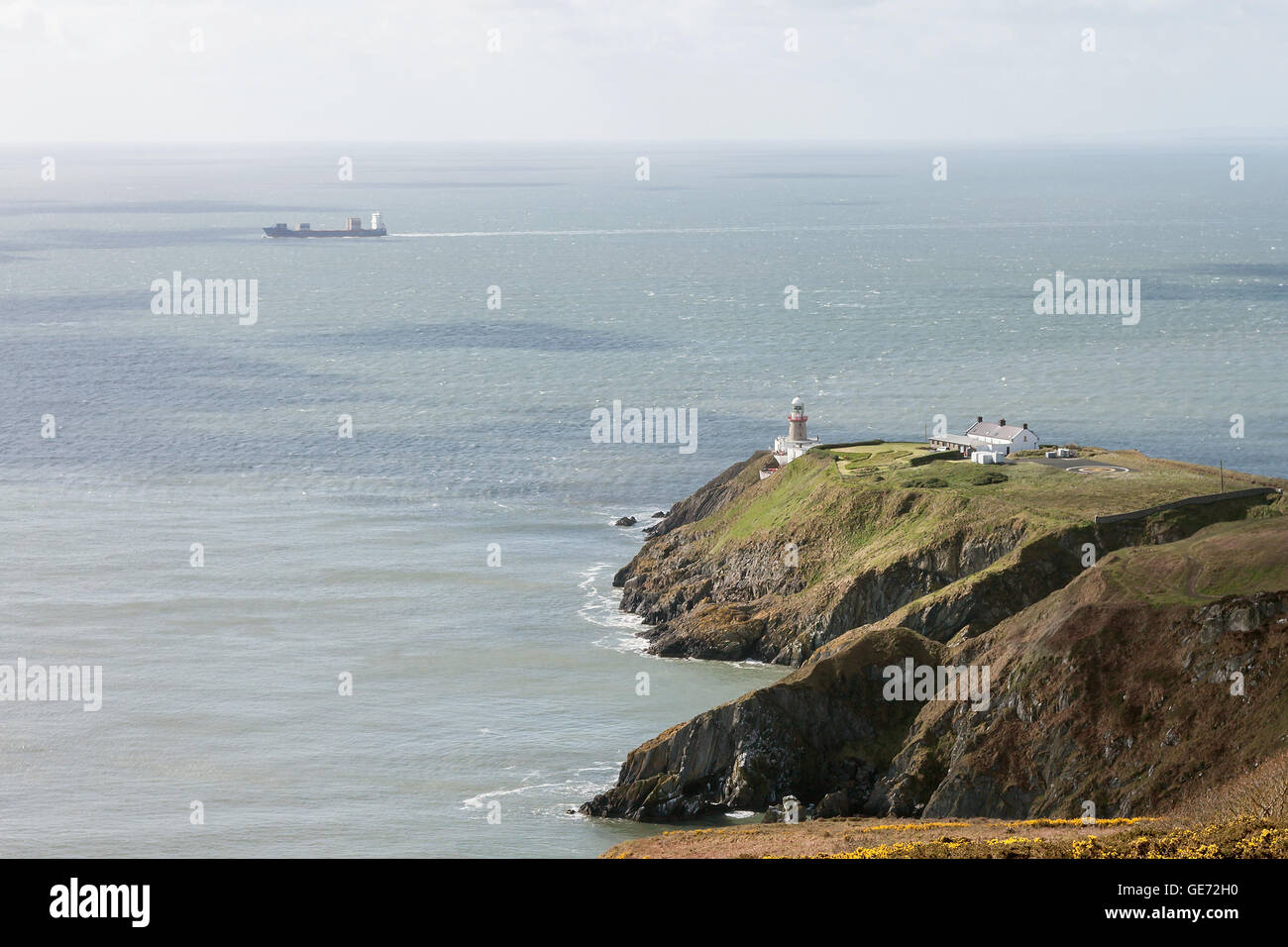 View of Irish Sea from Howth Summit, Baily Lighthouse, Ireland Stock ...