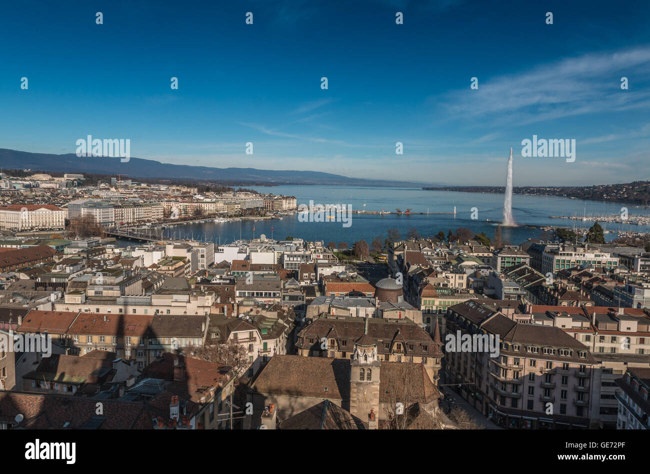 Nice view of Geneva Lake in Switzerland Stock Photo - Alamy