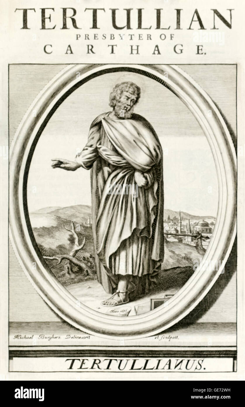 Tertullian (155-240) early Christian author from Carthage who produce ...