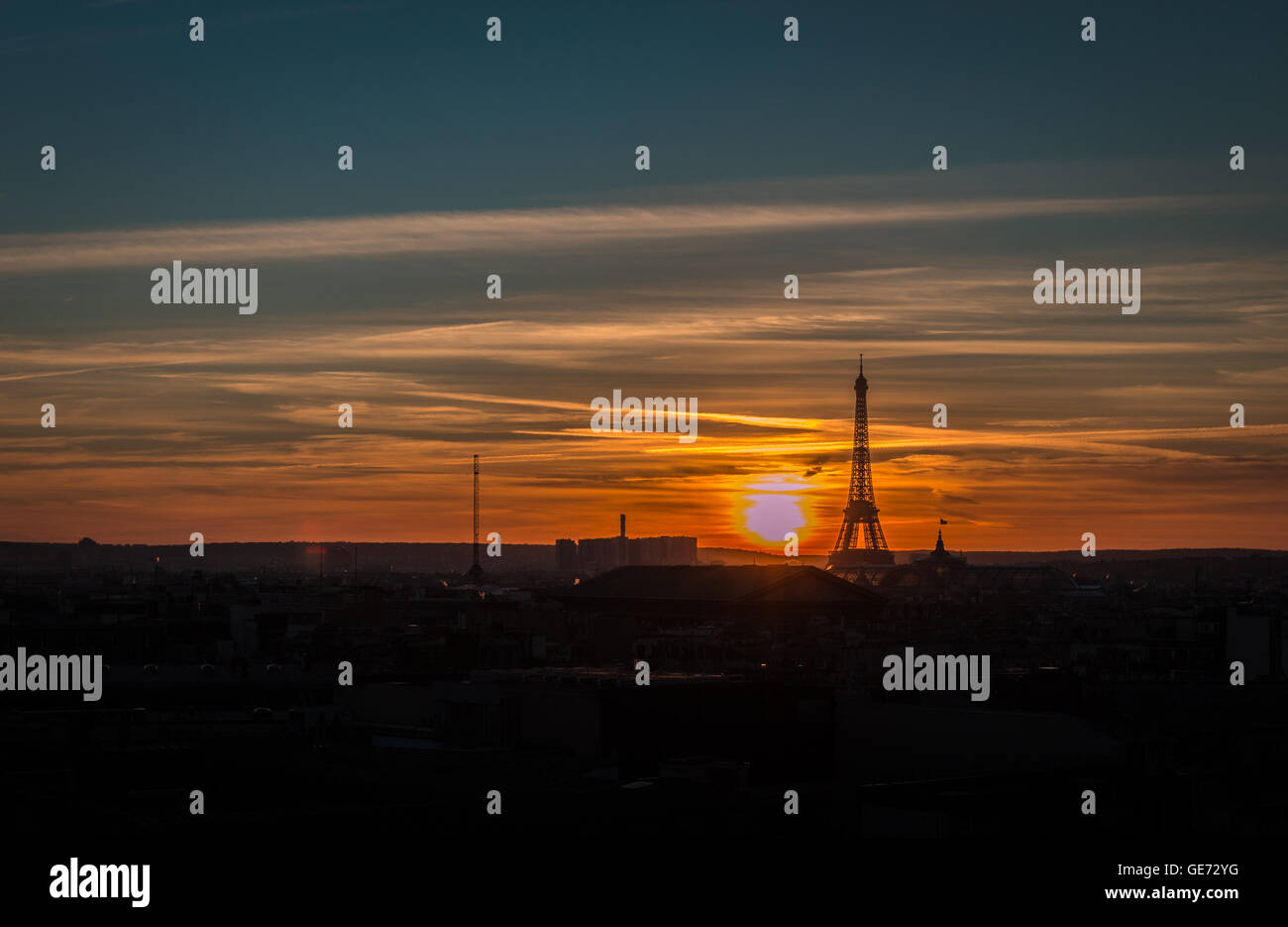 Sunset in Paris France Stock Photo - Alamy