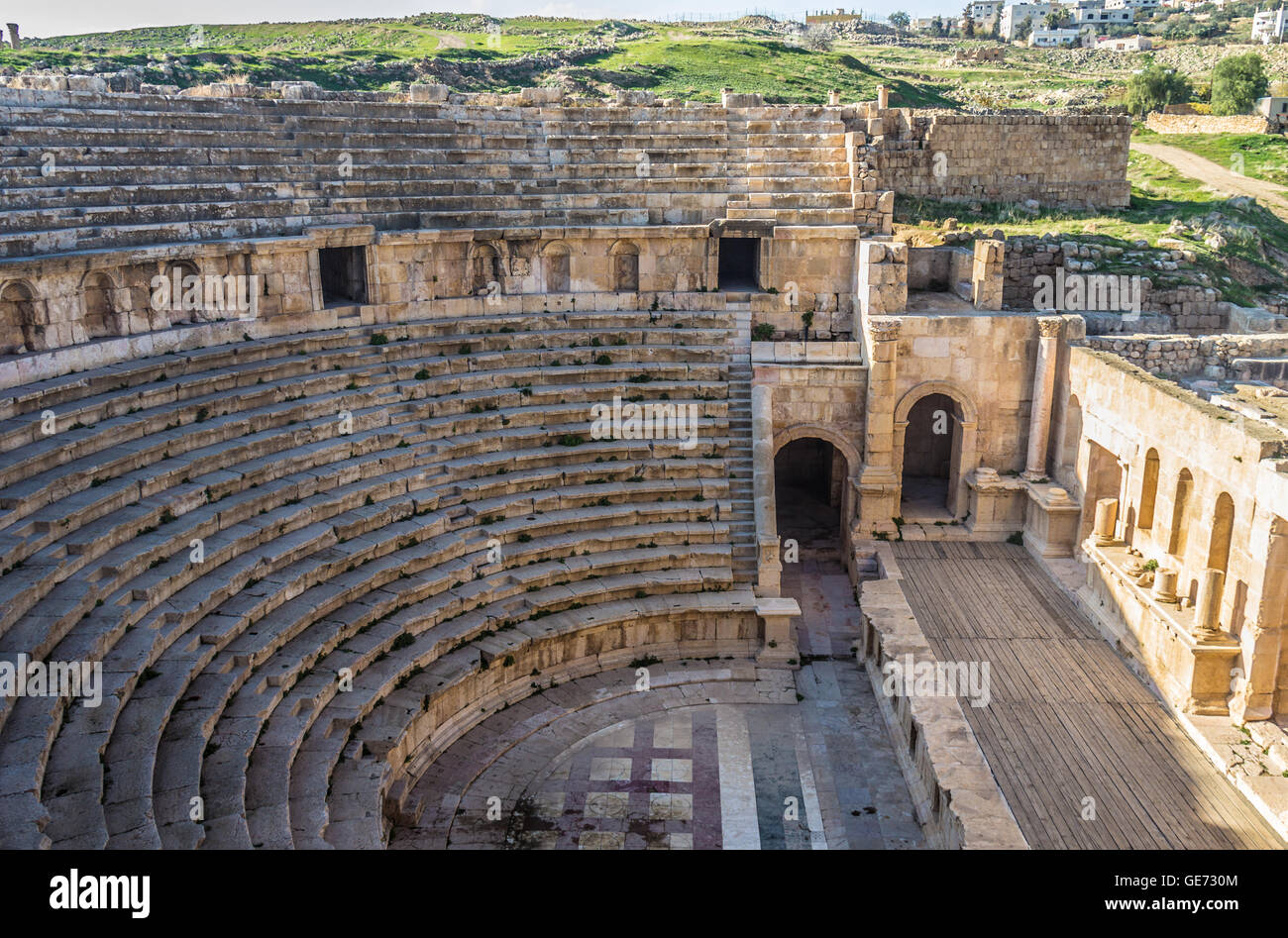 Amphitheater in Jerash Jordan Stock Photo - Alamy