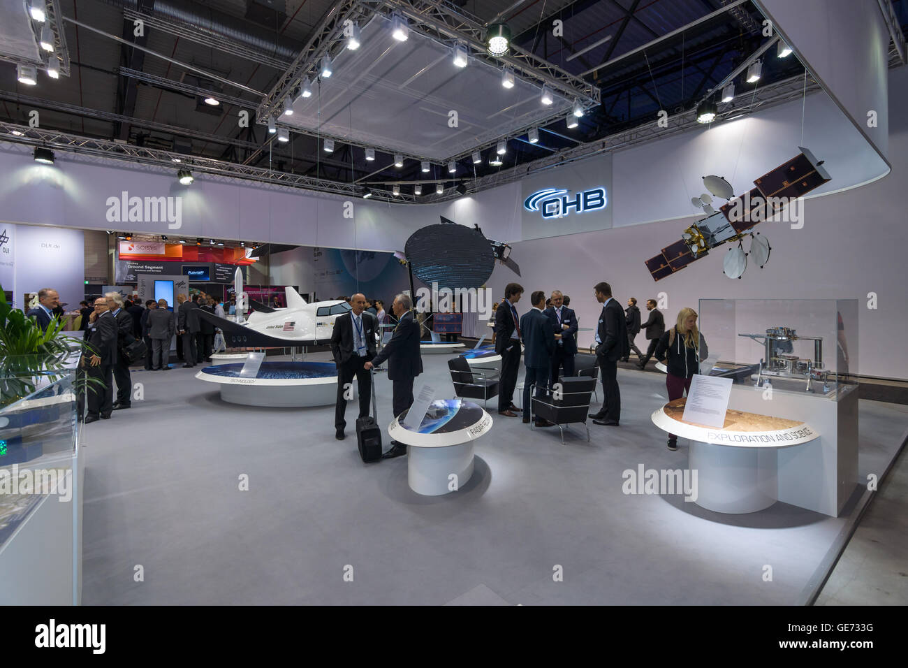 The stand of OHB. OHB SE is a European company that develops and ...