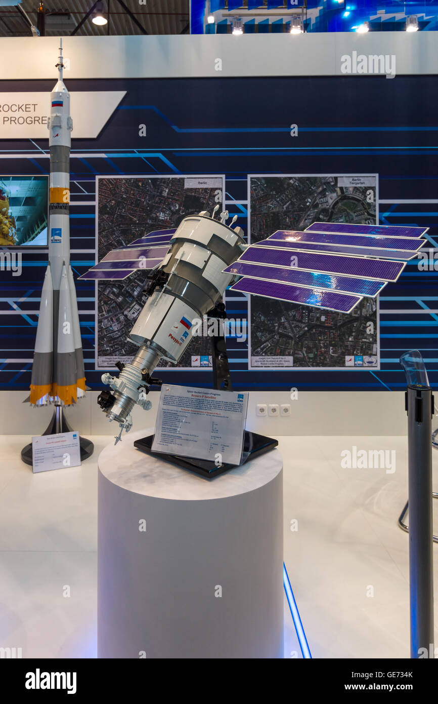 The stand of State Space Corporation - Roscosmos (Russia). Model of ...