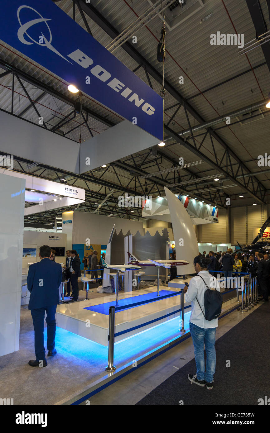 BERLIN, GERMANY - JUNE 01, 2016: The stand of the Boeing Company ...