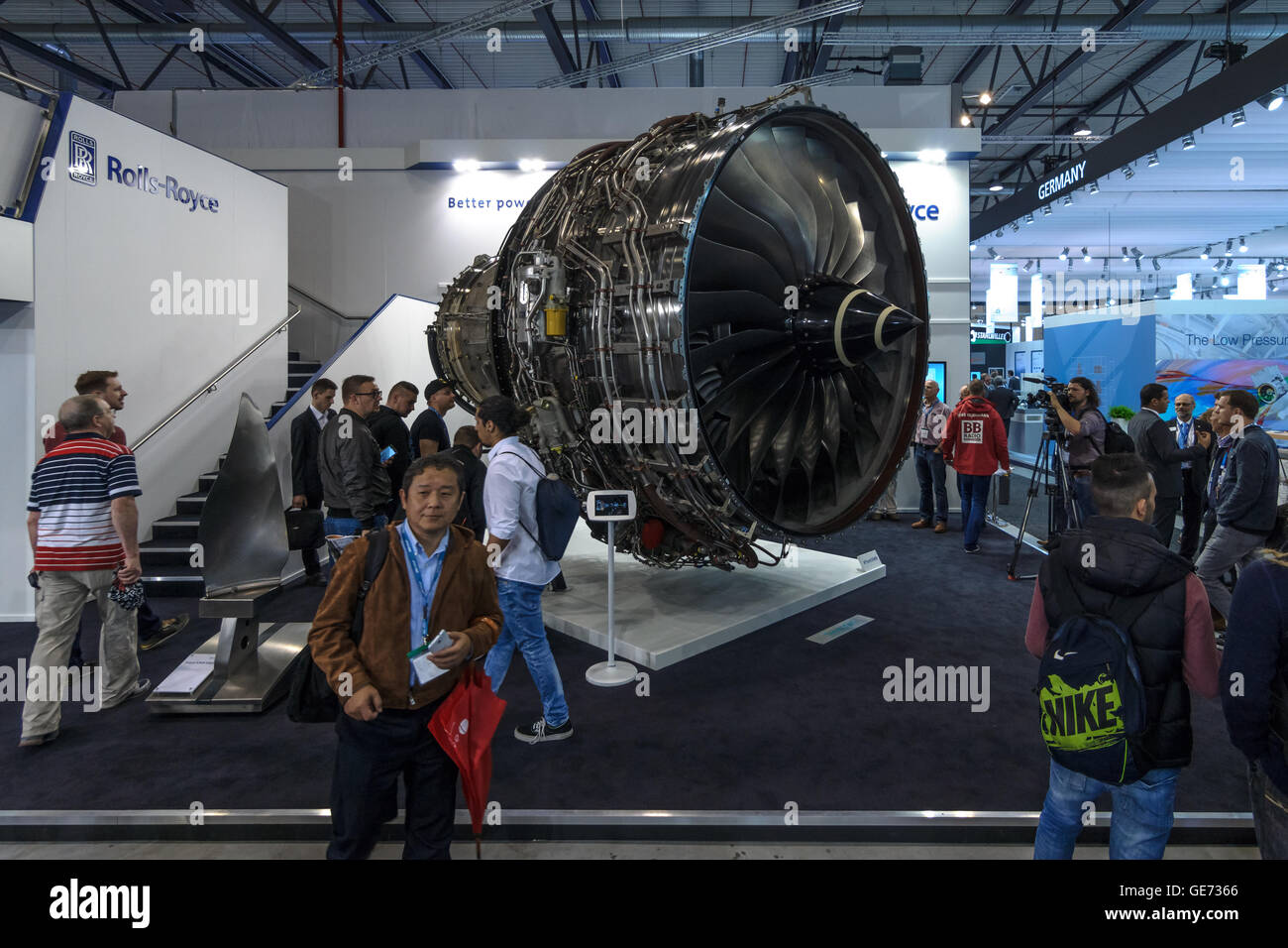 BERLIN, GERMANY - JUNE 01, 2016: Turbofan jet engines Rolls-Royce Trent ...