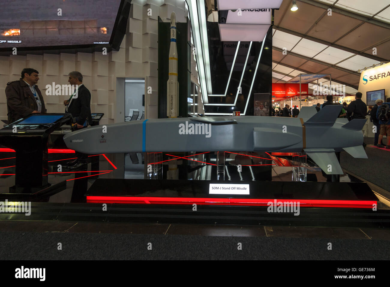 The stand of Roketsan, is a major Turkish weapons manufacturer and ...