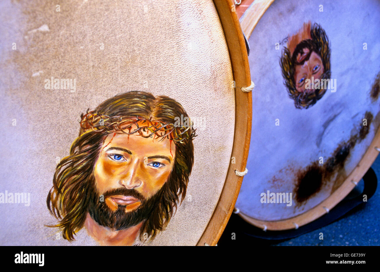 Detail of drums.´Tamborrada´, Holy Week. Calanda. Teruel province ...