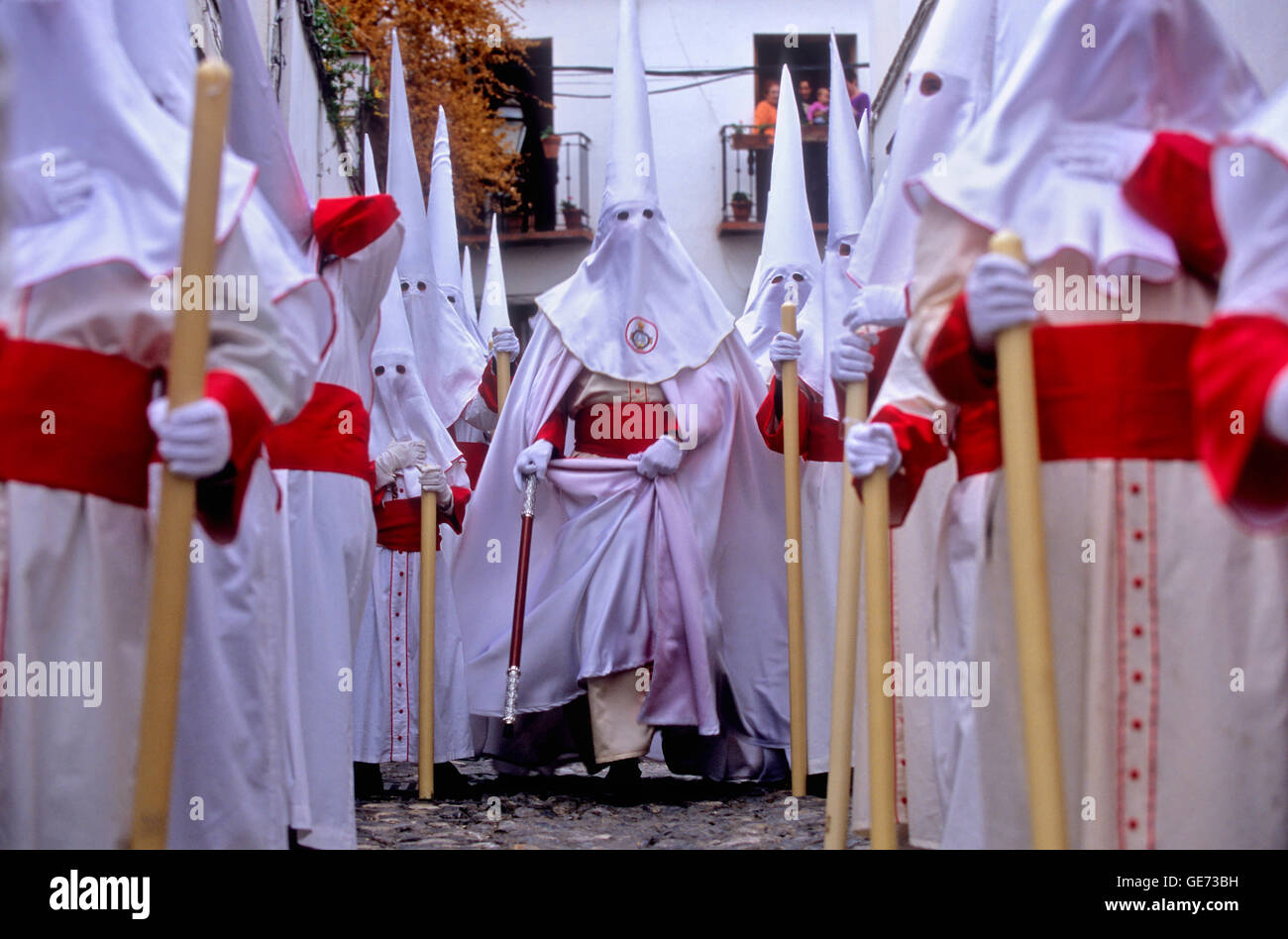 Holy Thursday procession in Calle San José Alta. Brotherhood of `Aurora ...