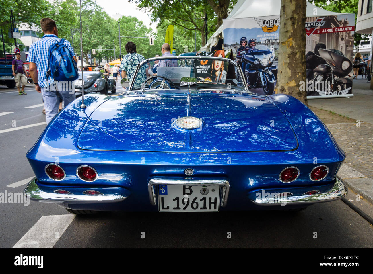BERLIN - JUNE 05, 2016: Sports car Chevrolet Corvette (C1). Rear view ...