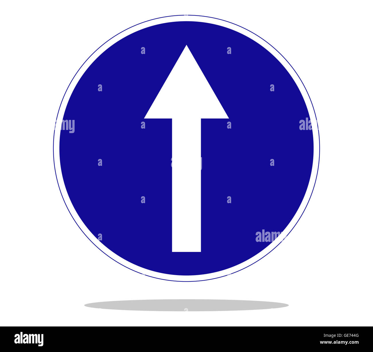 Mandatory direction traffic sign Stock Photo - Alamy