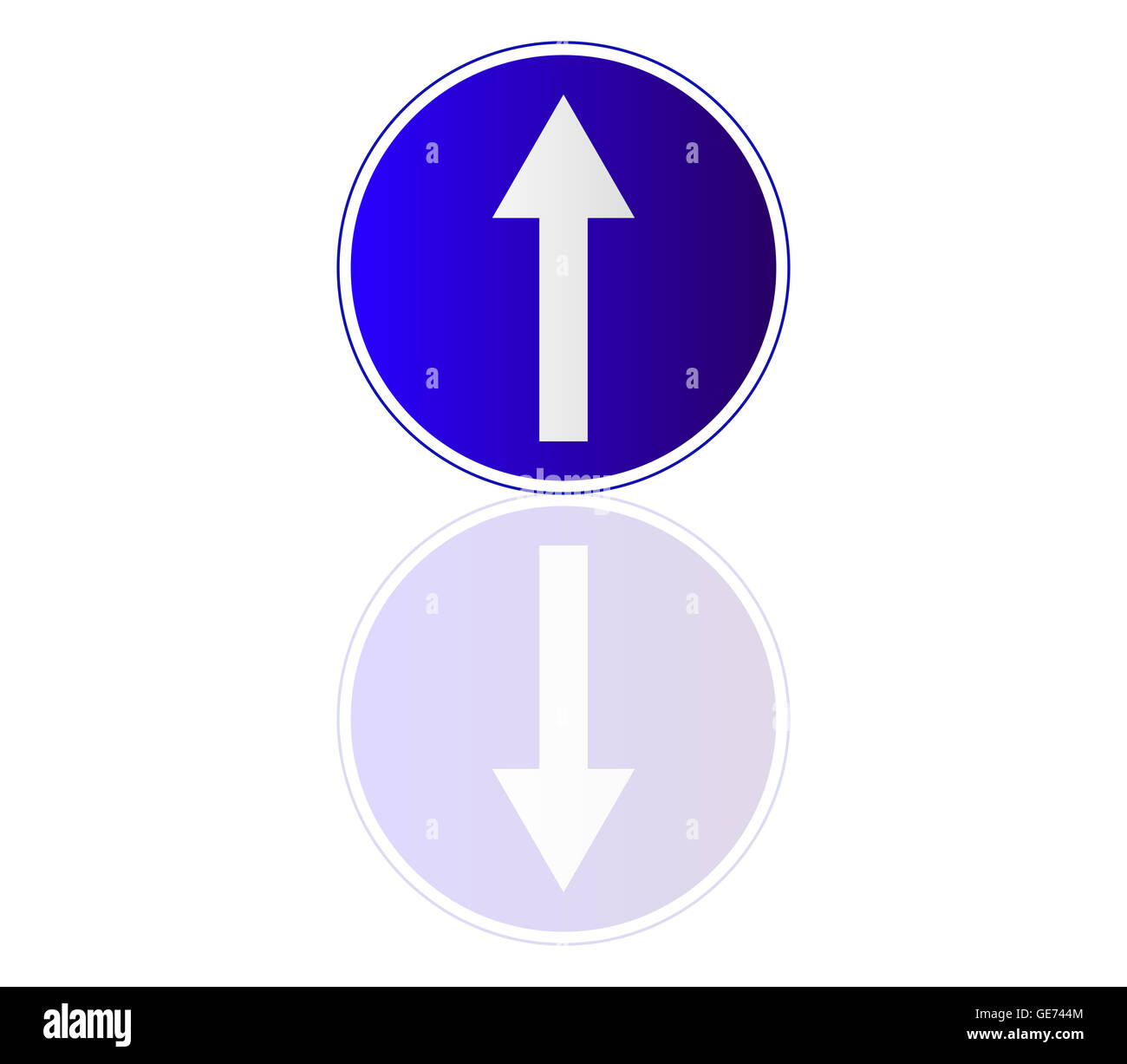 Mandatory direction traffic sign Stock Photo - Alamy