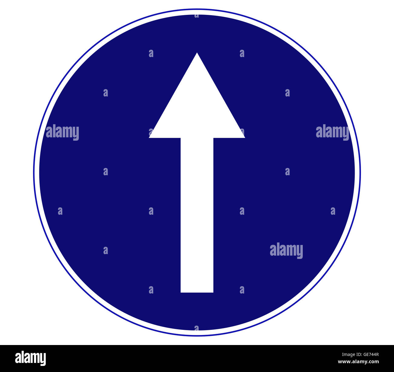 Mandatory direction traffic sign Stock Photo - Alamy