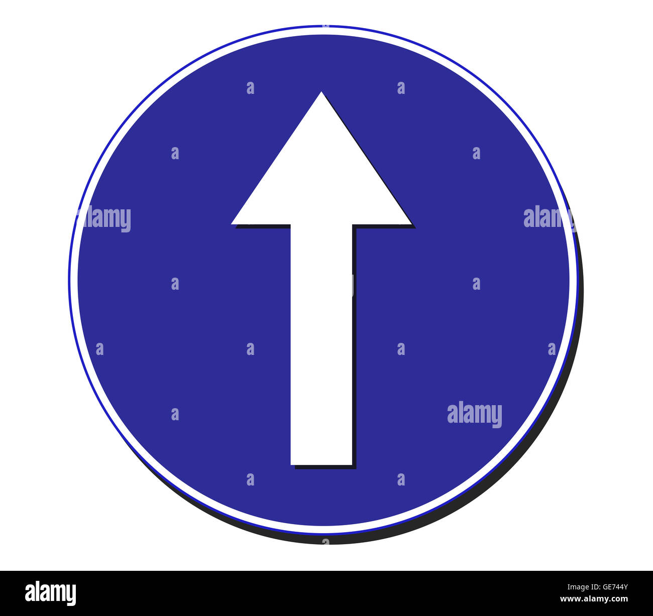 Mandatory direction traffic sign Stock Photo - Alamy