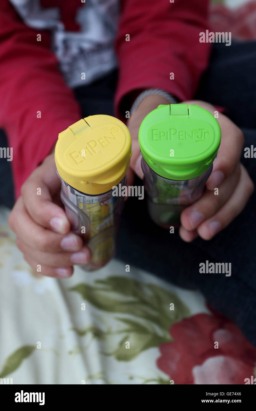 Close up image of EpiPen - Adrenalin injection for Anaphylaxis Stock ...