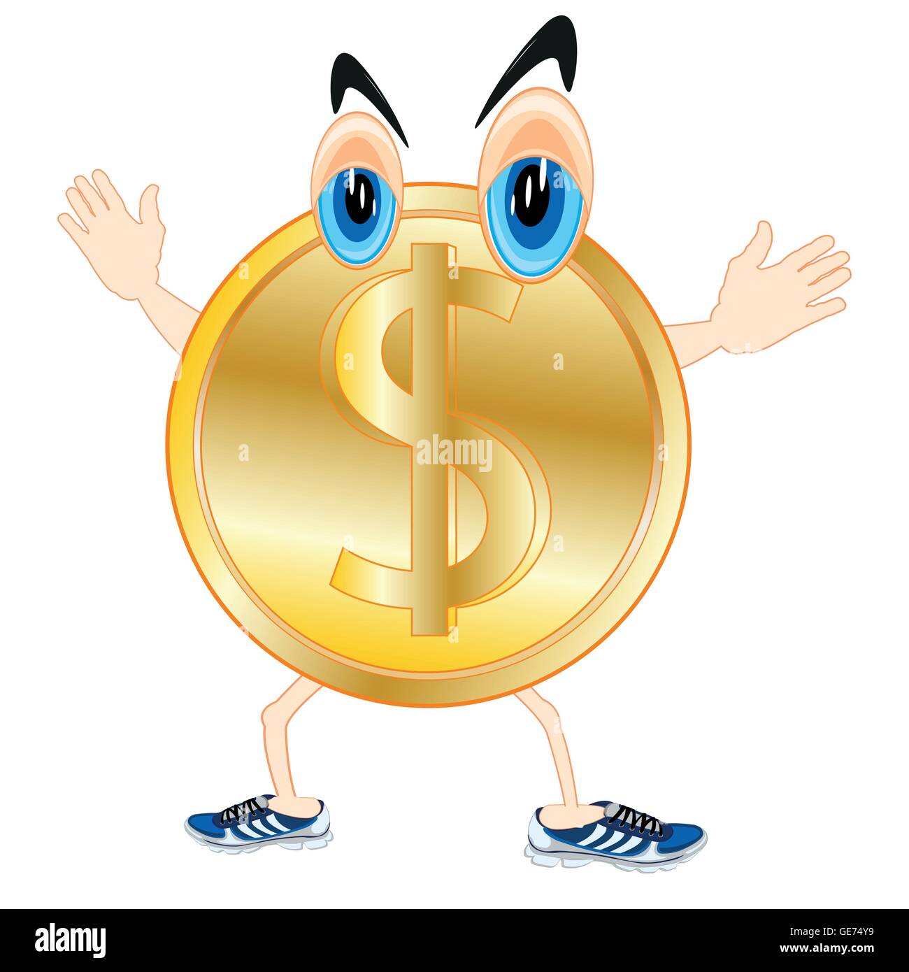 Cartoon of the coin dollar Stock Vector Image & Art - Alamy
