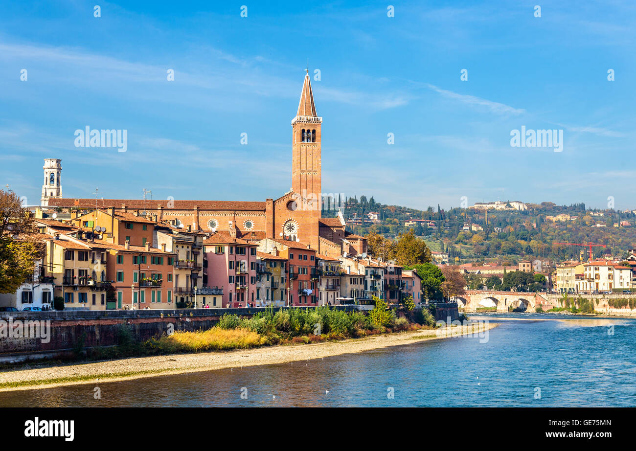 Verona with Santa Anastasia church - Italy Stock Photo - Alamy