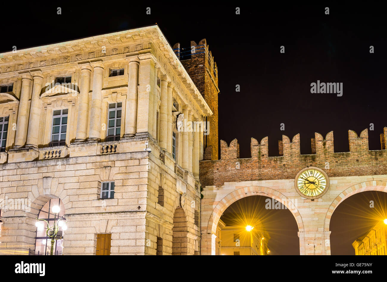 The Gates of Bra and Grande Guardia Palace in Verona Stock Photo - Alamy