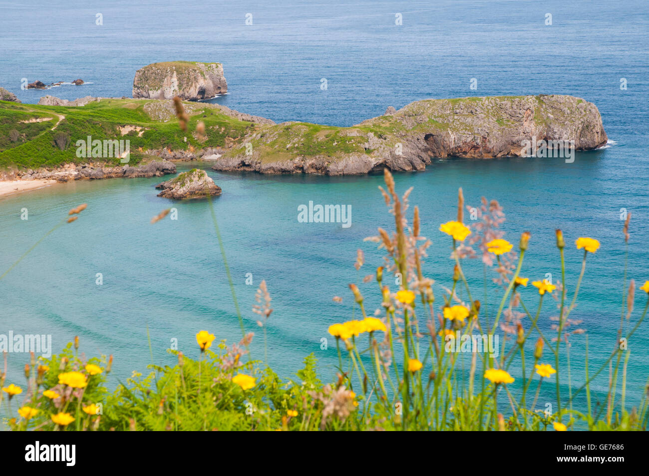 Coast in Torimbia beach. Niembro, Asturias, Spain Stock Photo - Alamy