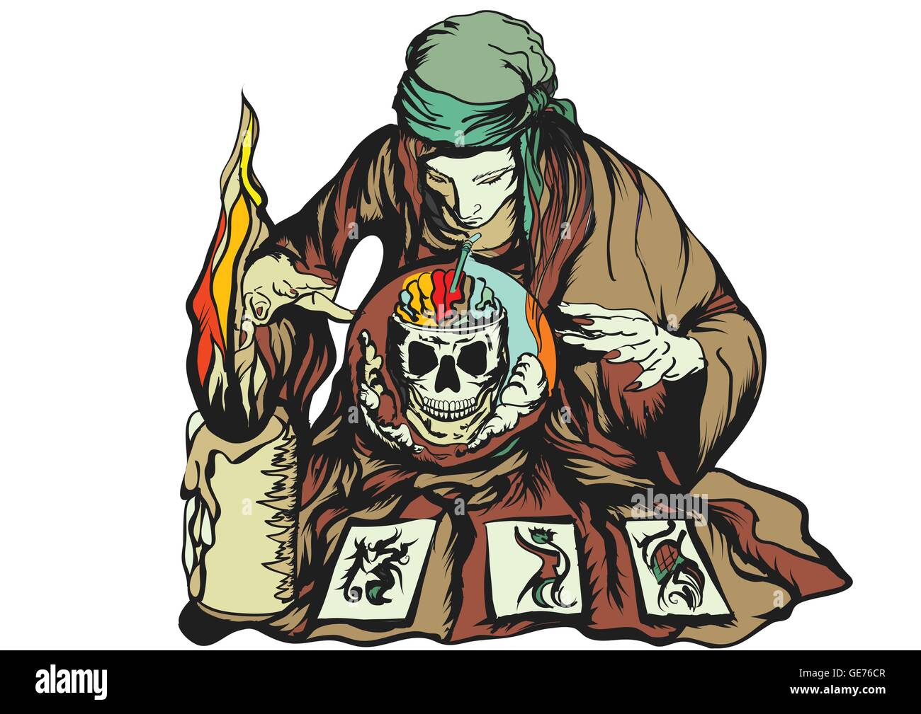 fortune teller isolated on a white background Stock Vector Image & Art ...