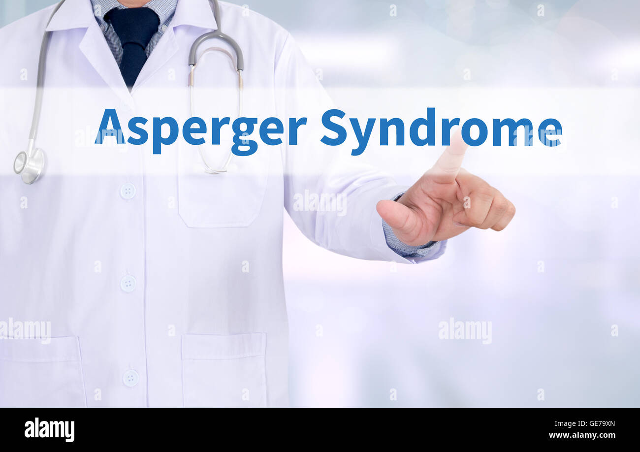 Asperger Syndrome Medicine doctor working with computer interface as ...