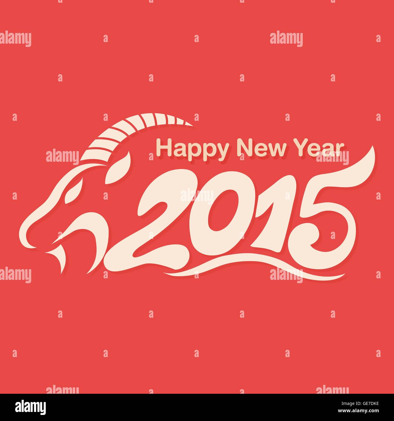 2015 year goat china chinese card hi-res stock photography and images ...