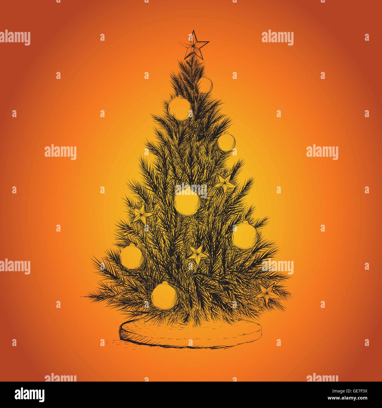 Hand drawn Christmas tree Stock Vector Image & Art - Alamy