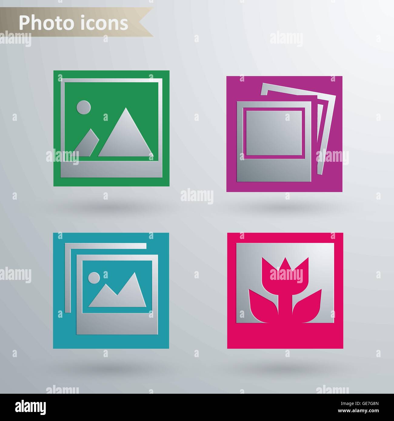Photo album icons Stock Vector Images - Alamy