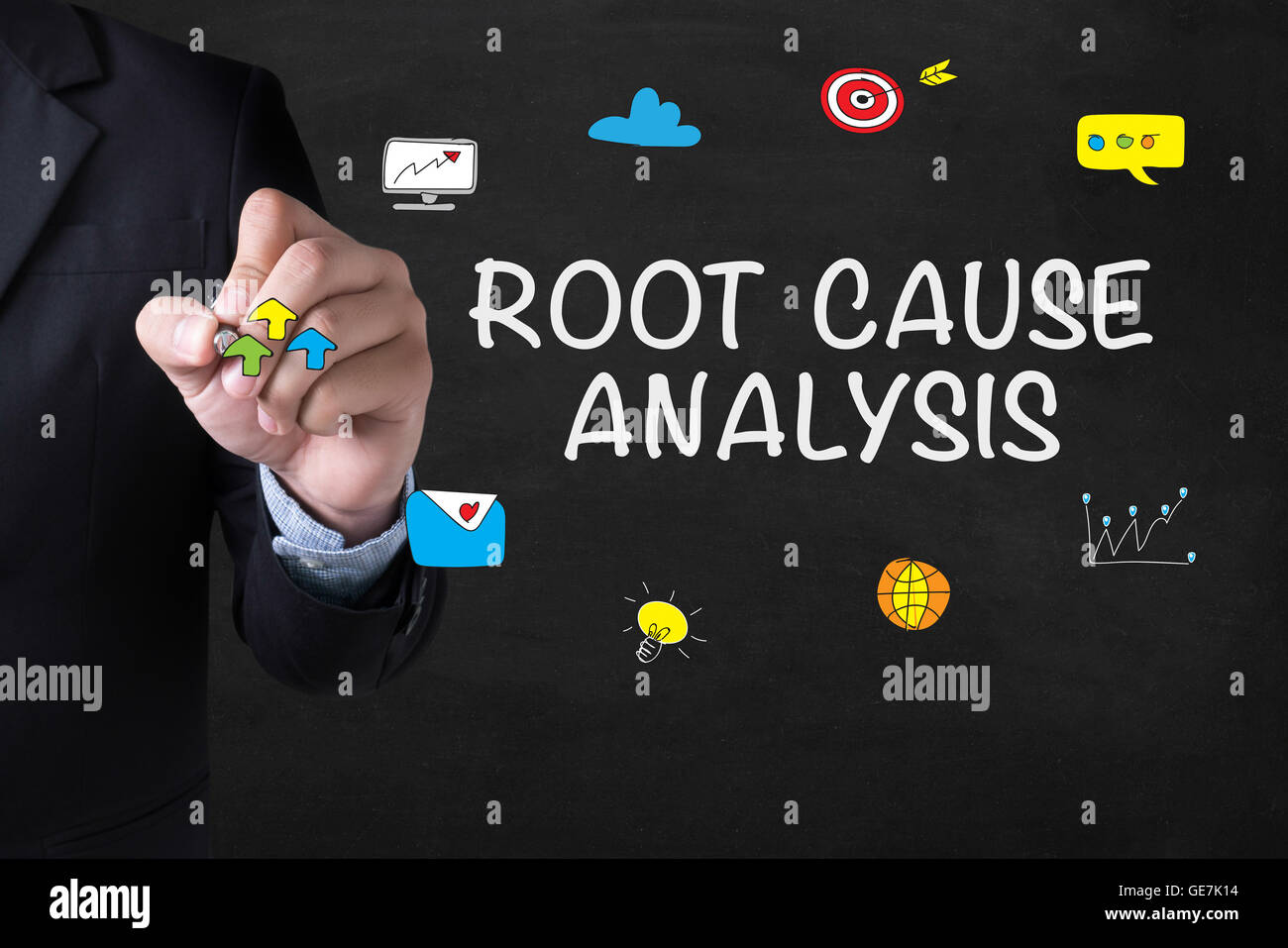 Root cause analysis businessman drawing hi-res stock photography and ...