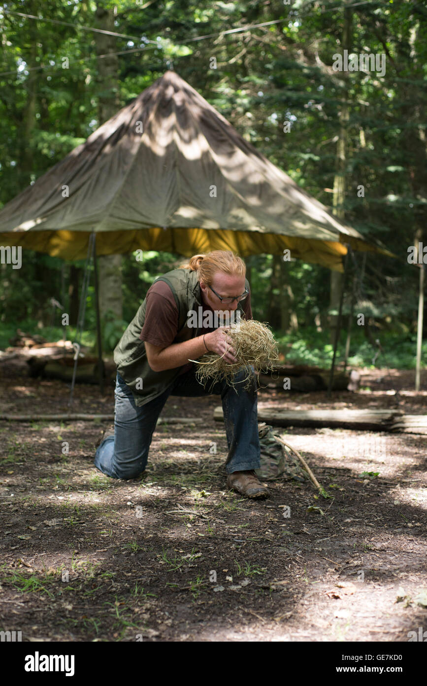 Forest, wood working, nature, natural living of the land, making fire ...