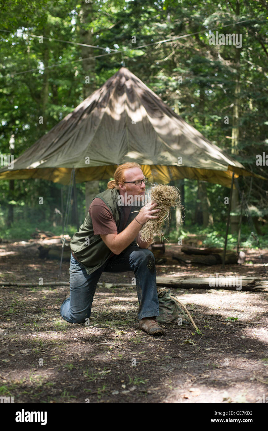 Forest, wood working, nature, natural living of the land, making fire ...