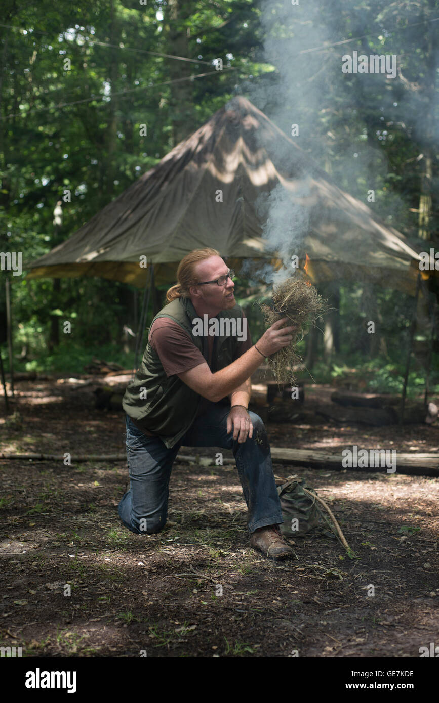 Forest, wood working, nature, natural living of the land, making fire ...
