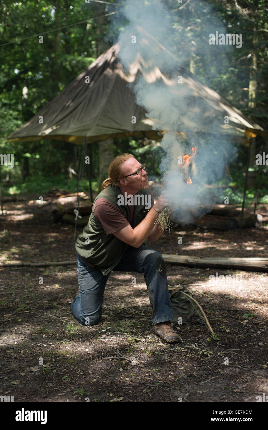 Forest, wood working, nature, natural living of the land, making fire ...