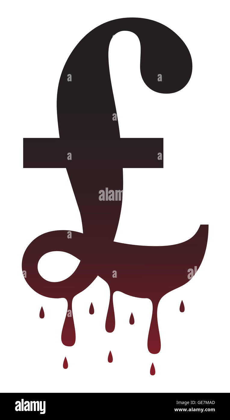 A pound sign dripping red isolated on a white background Stock Photo ...