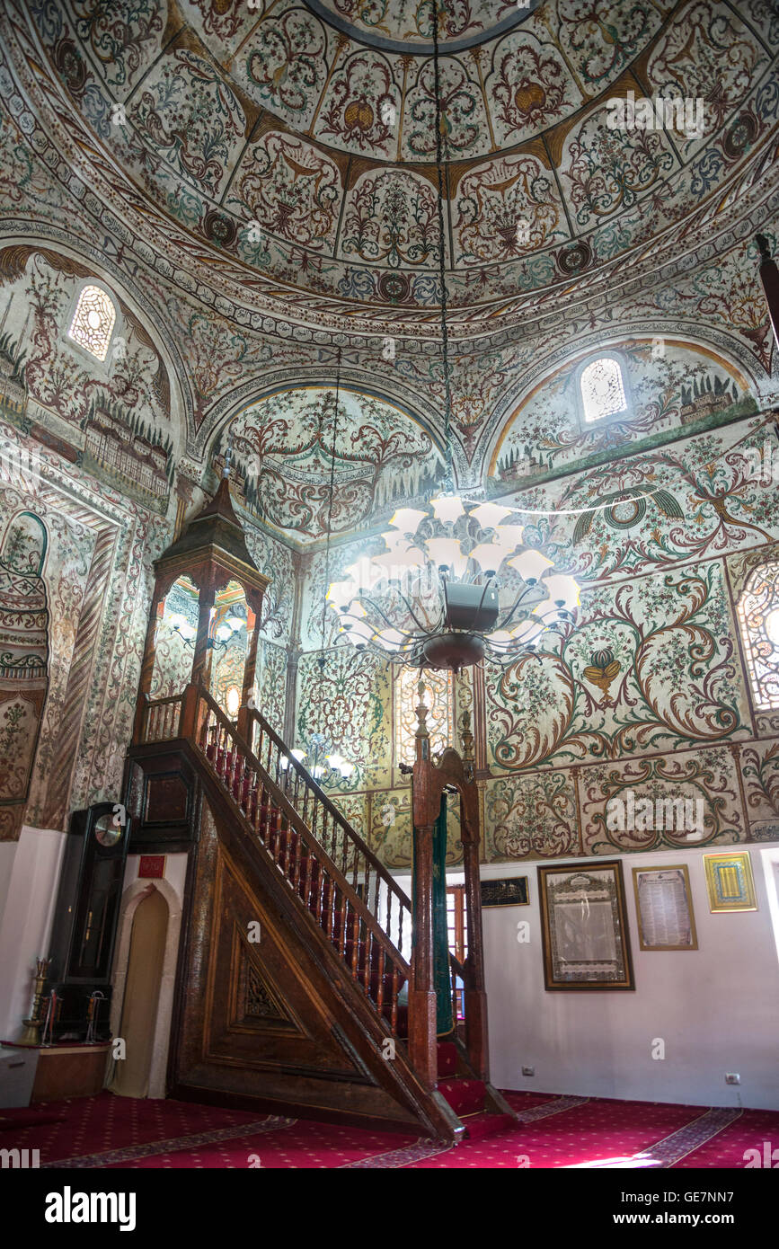 Interior of the Et'hem Bey Mosque on Skanderbeg Square, Tirana, Albania ...