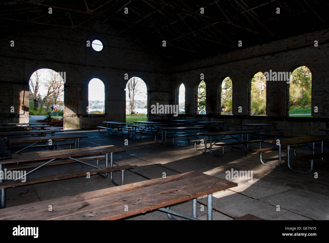 The Middle Point mine warehouse in Manchester State Park Stock Photo ...