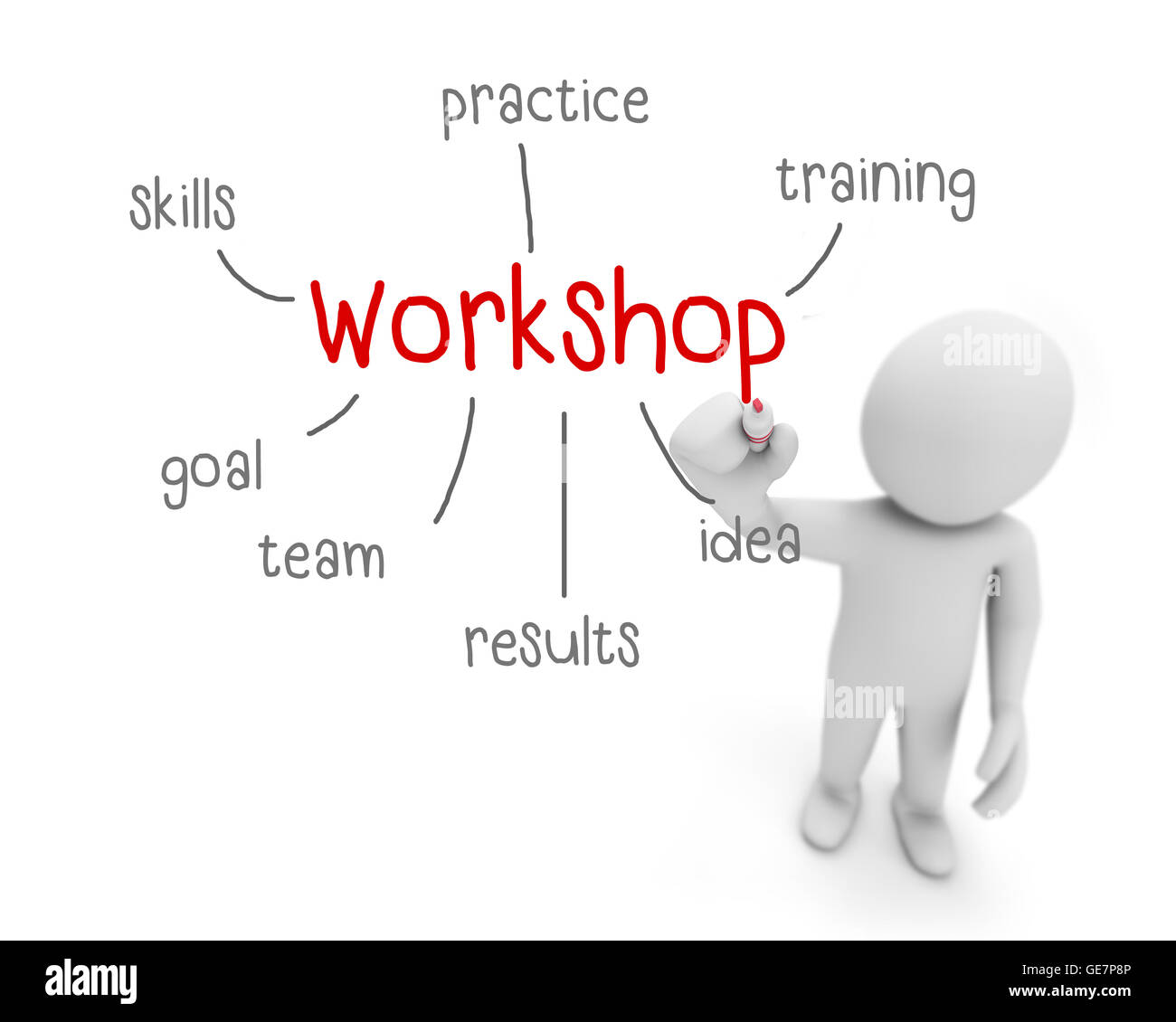 workshop text ,business man writing workshop concept ,Man explain ...
