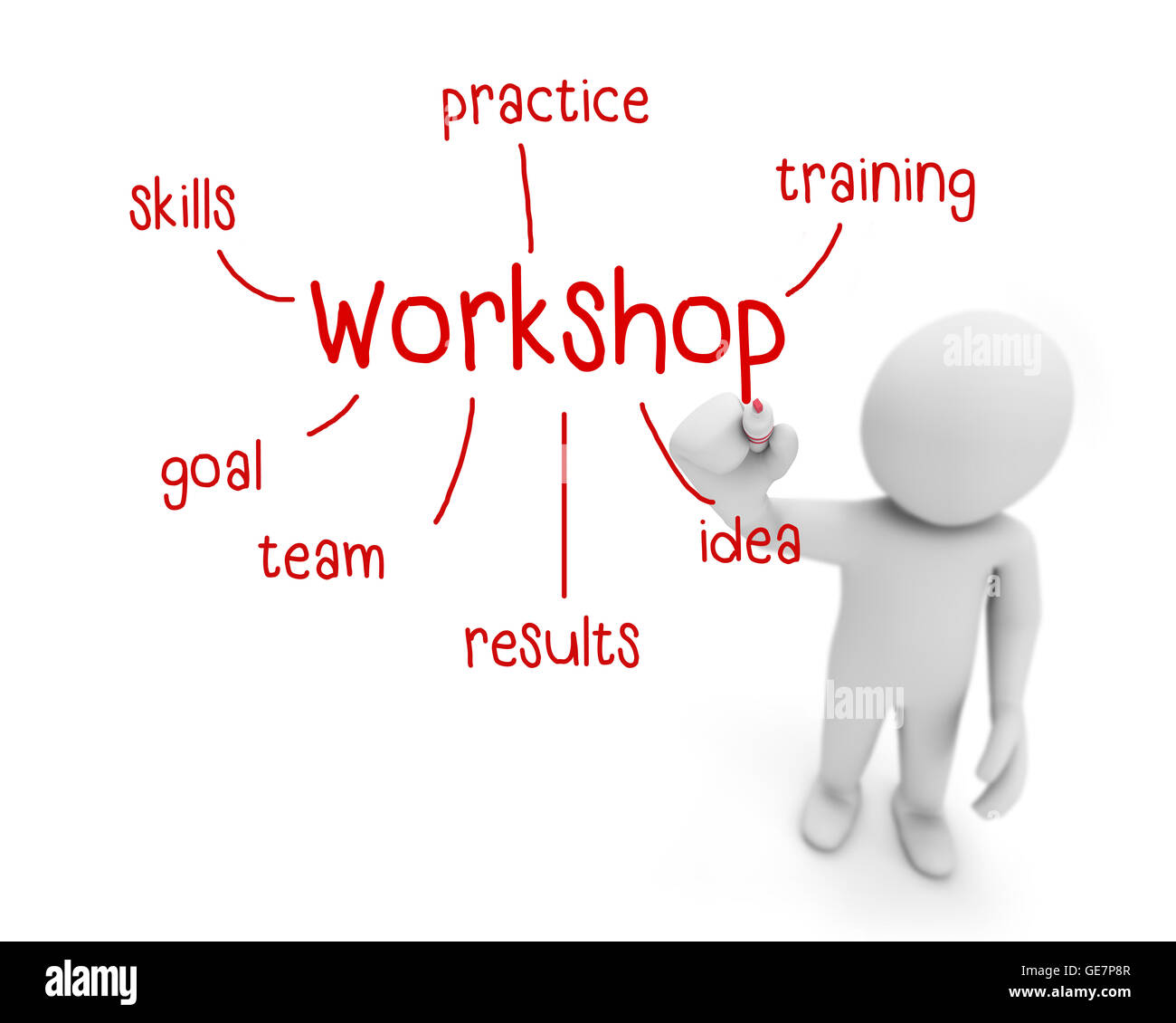 workshop text ,business man writing workshop concept ,Man explain ...