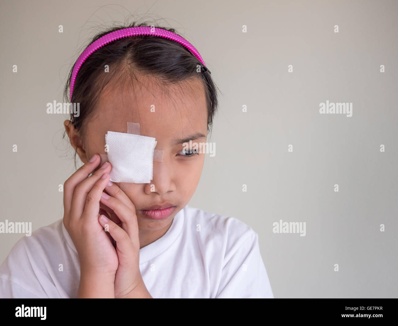 Medicine plaster patch on children injury wound eye Stock Photo - Alamy